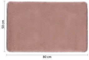 Gedy FUZZY koupelnová předložka, 50x80cm, 100% polyester, protiskluz, růžová 96FY508010