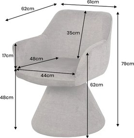 Designová otočná židle Deimena šedý samet