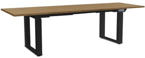 Výškově nastavitelný stůl OfficeTech Strong 240 x 80 cm, černá podnož, dub kamenný