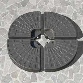 Stojan na slunečník naplnitelný 17 kg vody nebo 25 kg písku z HDPE v kávové barvě 100x100x10,5 cm pro slunečníky | Aosom.de