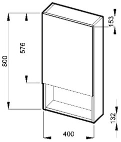 JIKA H4532210383041 - Zrcadlová skříňka s policí LYRA 80x40 cm bílá