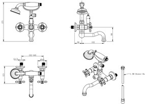 F-Design Lacrima, vanová baterie s ruční sprchovou sadou, chrom lesklý-bílá, FD1-LRA-11-11