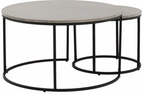 Tempo Kondela Set 2 ks kulatých konferenčních stolků IKLIN, beton/černá