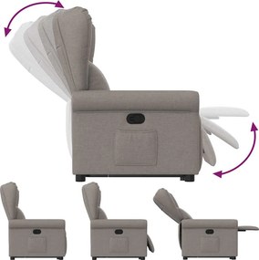 Zvedací polohovací křeslo taupe textil 3303381
