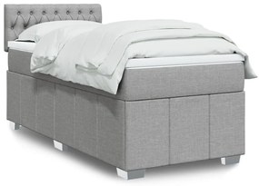 Box spring postel s matrací světle šedá 80 x 200 cm textil 3286902