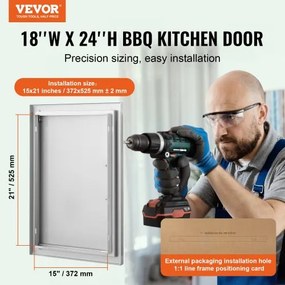 BBQ přístupová dvířka, 457 × 610 mm jednoduchá venkovní kuchyňská dvířka