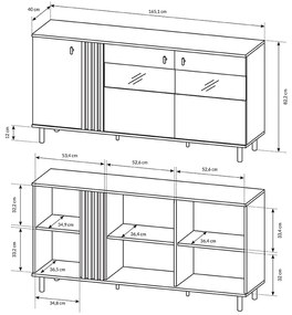Obývací stěna MADIS | sestava A | 4 díly |  artisan/antracit