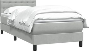 Box Spring Postel s matrací Světle šedá 90x220 cm Samet 3316623