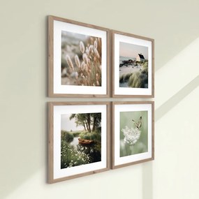 Tištěné obrazy v sadě 4 ks s rámem 30x30 cm Subtle Nature – Styler