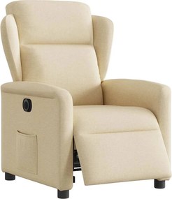 Elektrické polohovací křeslo krémové textil 3303122