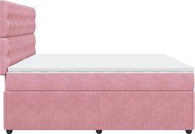 Box spring postel s matrací růžová 200x200 cm samet 3294741