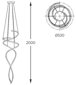 Zuma Line MD3127-2M-3GT - LED Lustr na lanku COCO 68W/230V 3000/4000/6000K + DO
