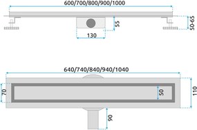 Rea Neox Pro, odtokový žlab 100cm s 360stupňovým otočným sifonem, zlatá matná, REA-G2850