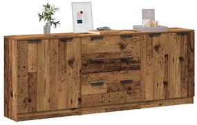 Příborníky 3 ks old wood 60 x 30 x 70 cm kompozitní dřevo 3329225