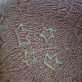 Svítící mikroplyšová deka růžová Hvězdičky a koruny 150x200cm