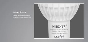 LED Solution Mi-Light MiBoxer RF LED žárovka RGB+CCT 4W GU10 FUT103