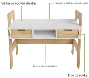 Juskys Dětský psací stůl Fietje