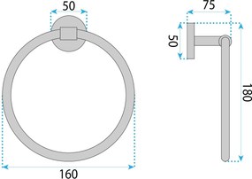 Rea Galo, prstenový věšák na ručník, měděná matná, REA-88074