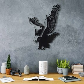 Wallexpert Dekorativní kovový nástěnný doplněk Eagle, Černá