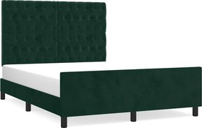 Rám postele bez matrace tmavě zelená 140 x 190 cm samet 3125937