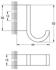 GROHE 41039A00 - Háček na koupací plášť SELECTION grafit