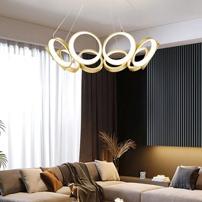 Toolight Toolight, LED závěsné svítidlo 80cm, 70W, 4000K, 3269lm, APP1800-CP, zlatá matná, OSW-09667