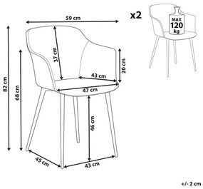 Sada 2 čalouněných jídelních židlí tmavozelené ELIM Beliani
