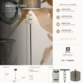 Stojací lampa Bright 164 cm šedá/bílá