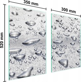 Skleněná Ochranná Deska Do Kuchyně 65x52 Kapky