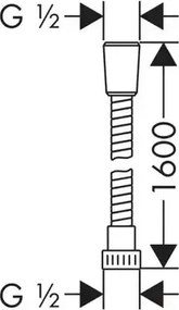 Hansgrohe - Sprchová hadice 160 cm, chrom