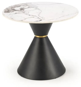 Konferenční stolek- GORETTI_S- Bílý mramor / Černá