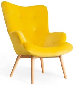 Křeslo MOSS sametové žluté SS22 925829