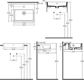 Isvea Sapho Purity 10PL52050 umyvadlo polozápustné 50 x 42 cm