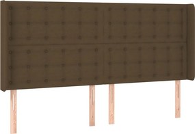 Box spring postel s matrací a LED tmavě hnědá 160x200 cm textil 3139208