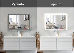 Bezdoteku Nemlžící koupelnové zrcadlo s LED osvětlením 80x60 cm KZ1