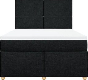 Box spring postel s matrací černá 160x200 cm textil 3291326