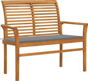 vidaXL Zahradní lavice s poduškou 112 cm masivní teak [3062657] Barva: taupe