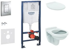 Grohe Rapid SL - Set předstěnové instalace, klozet Alpha se sedátkem, tlačítko Skate Cosmopolitan, chrom 38528SET-KR