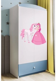 Dětská skříň Babydreams 90 cm princezna a poník modrá