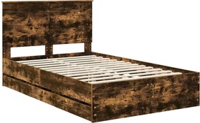 Rám postele s čelo Kouřový dub 120 x 190 cm Inženýrské dřevo 3409479