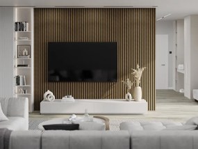 Mexen Lam-F, akustické stěnové lamely 275 × 30 cm, plstěný podklad 8 mm, technická dýha, ořech přírodní, S105-275307-3015-016
