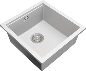 Gamma Decor 4850, 1-komorový granitový dřez 480x500x215 mm, bílá, GMA-ZLE000165