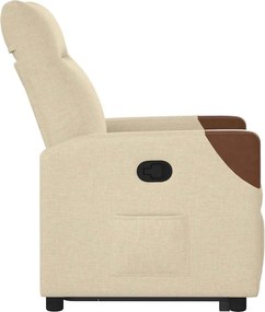 Zvedací polohovací křeslo krémové textil 3324010