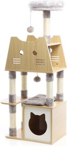 Škrabadlo pro kočky fudajo – 126 cm, Dřevo (64246)