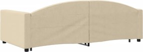Válenda s přistýlkou a zásuvkami krémová 100 x 200 cm textil 3197233