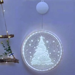Vánoční LED závěsná dekorace do okna, studená bílá, různé motivy na výběr Motiv: Sněhulák