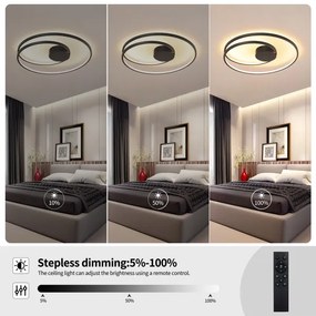 Brilagi- LED Stmívat. stropní svítidlo TWISTER LED/75W/230V pr. 70 cm černá +DO