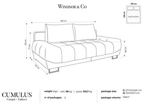 Béžová třímístná rozkládací pohovka Windsor &amp; Co Sofas Cumulus