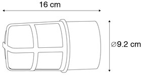 Stropní a nástěnné svítidlo černé s průhledným stínítkem IP54 - Kiki
