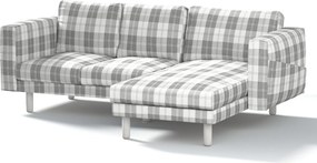 Potah na pohovku IKEA Norsborg 3-místná se šezlongem barva šedá látka pletený vzor, vzorované